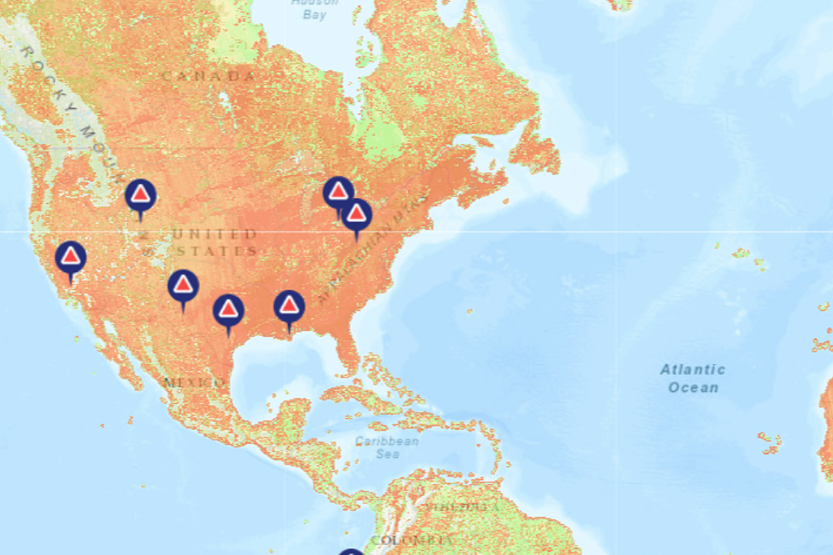 GHG Sat SPECTRA Methane Map USA 1200x800